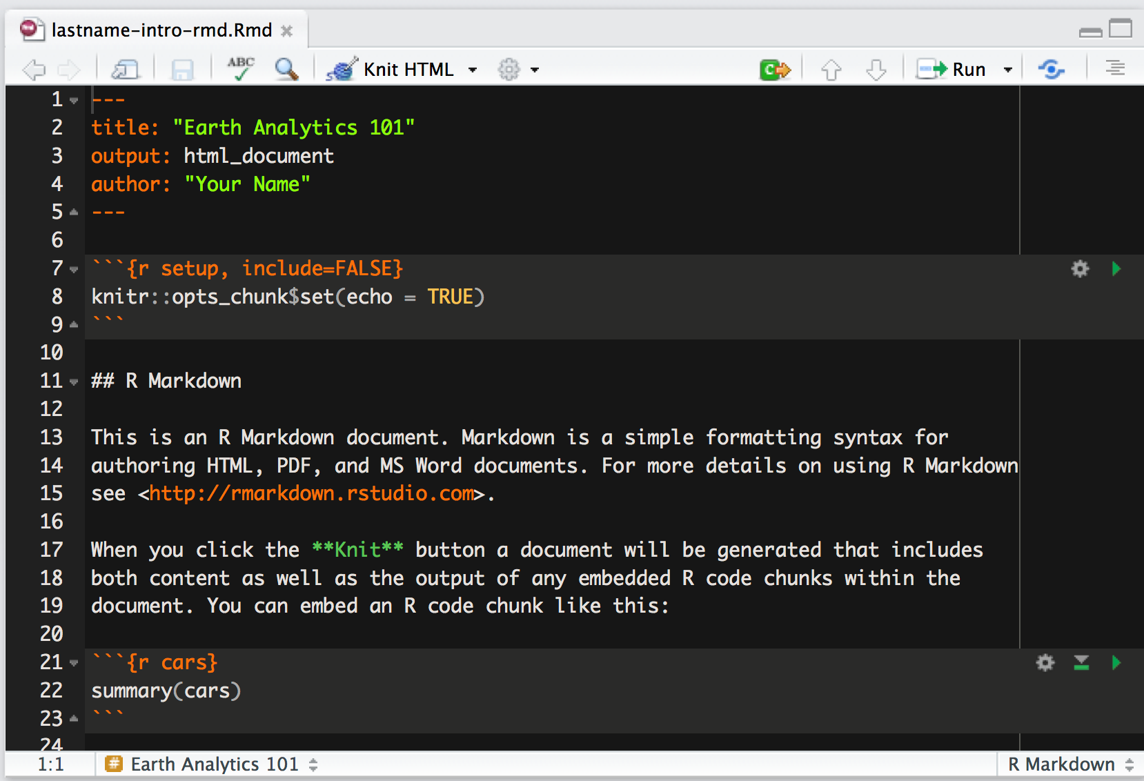How To Create An R Markdown File In R Studio And The R Markdown File